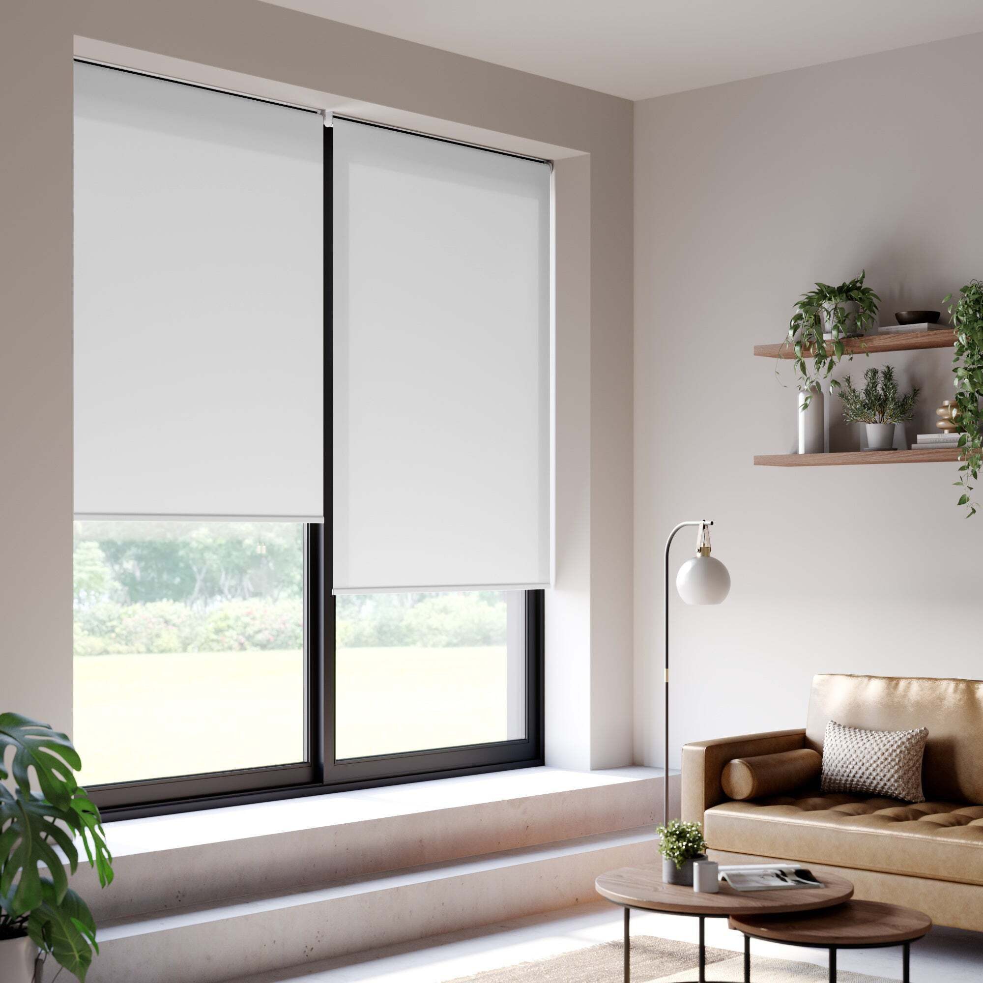 Aura Made to Measure Fire Retardant Daylight Roller Blind Aura White by ...