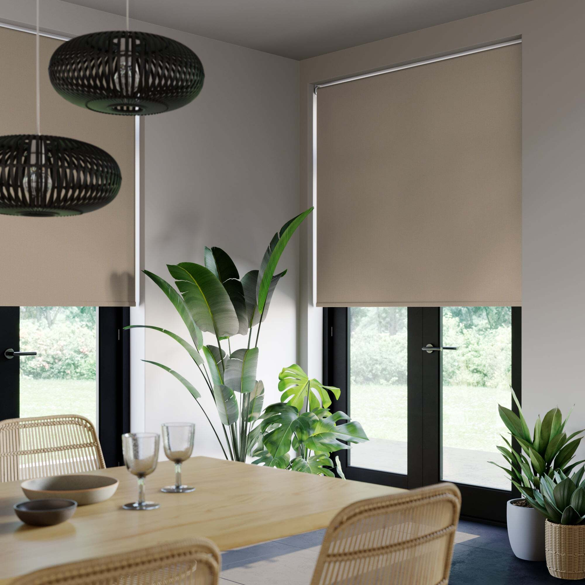 Aura Made to Measure Fire Retardant Blackout Roller Blind Aura Brown by ...