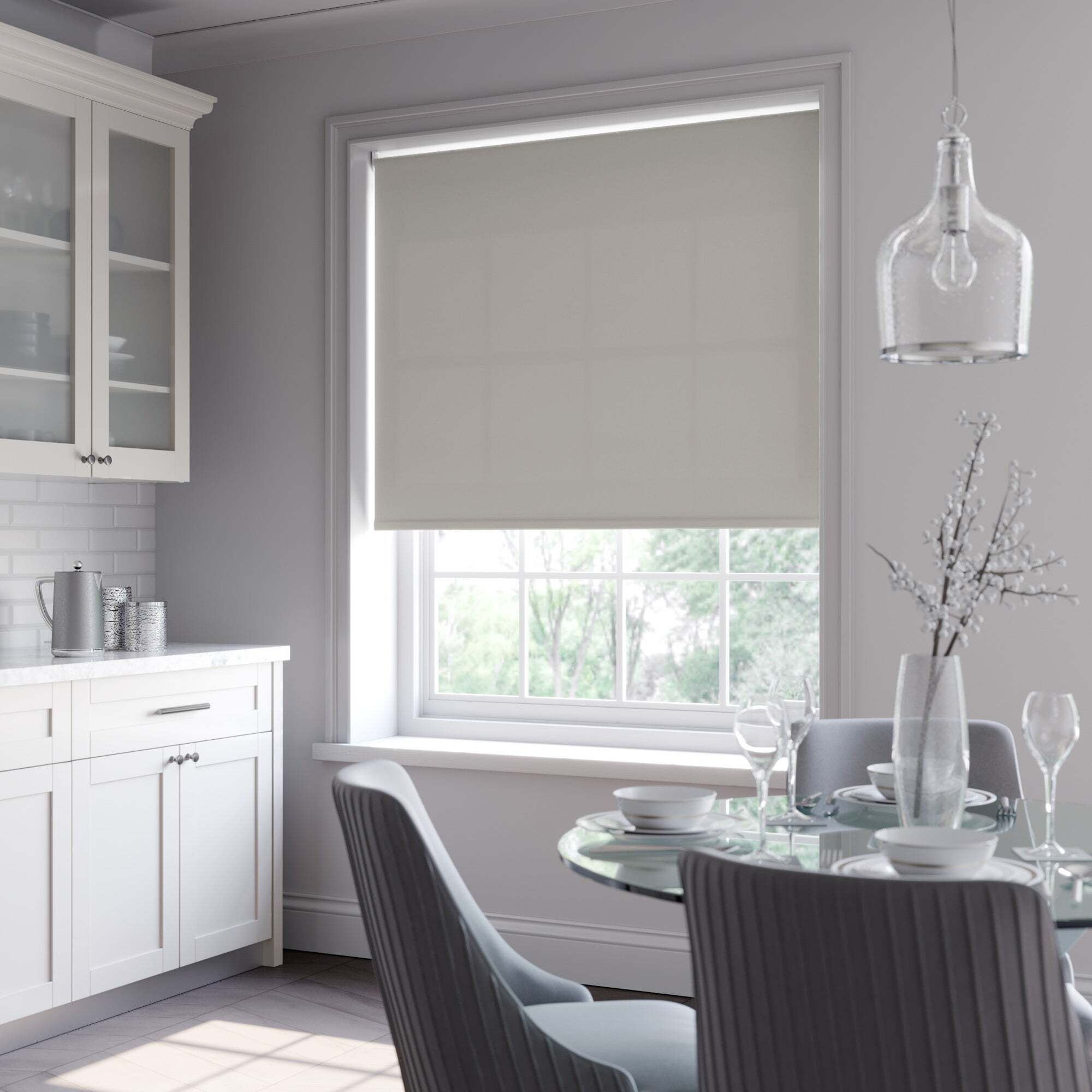 Aura Made to Measure Fire Retardant Daylight Roller Blind Aura Grey by ...