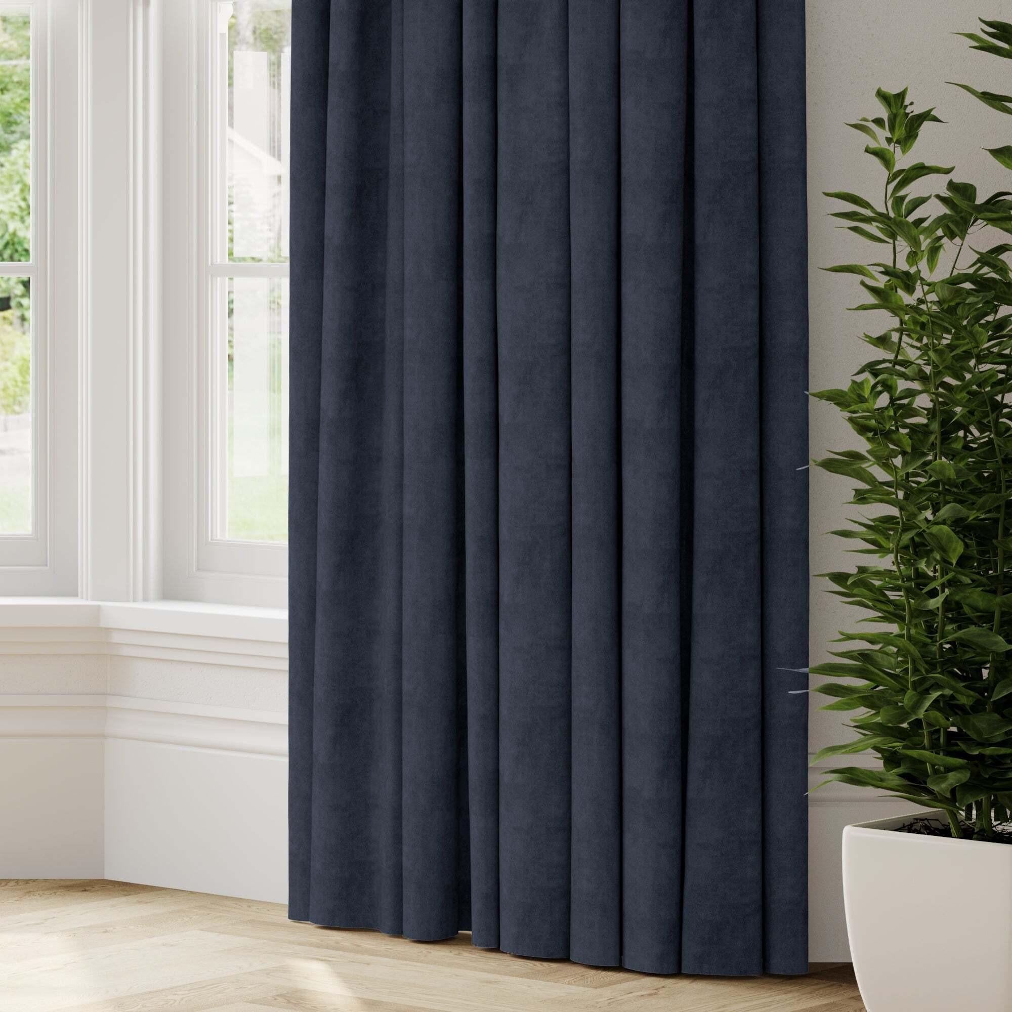 Empire Made to Measure Fire Retardant Curtains Navy by Dunelm ...