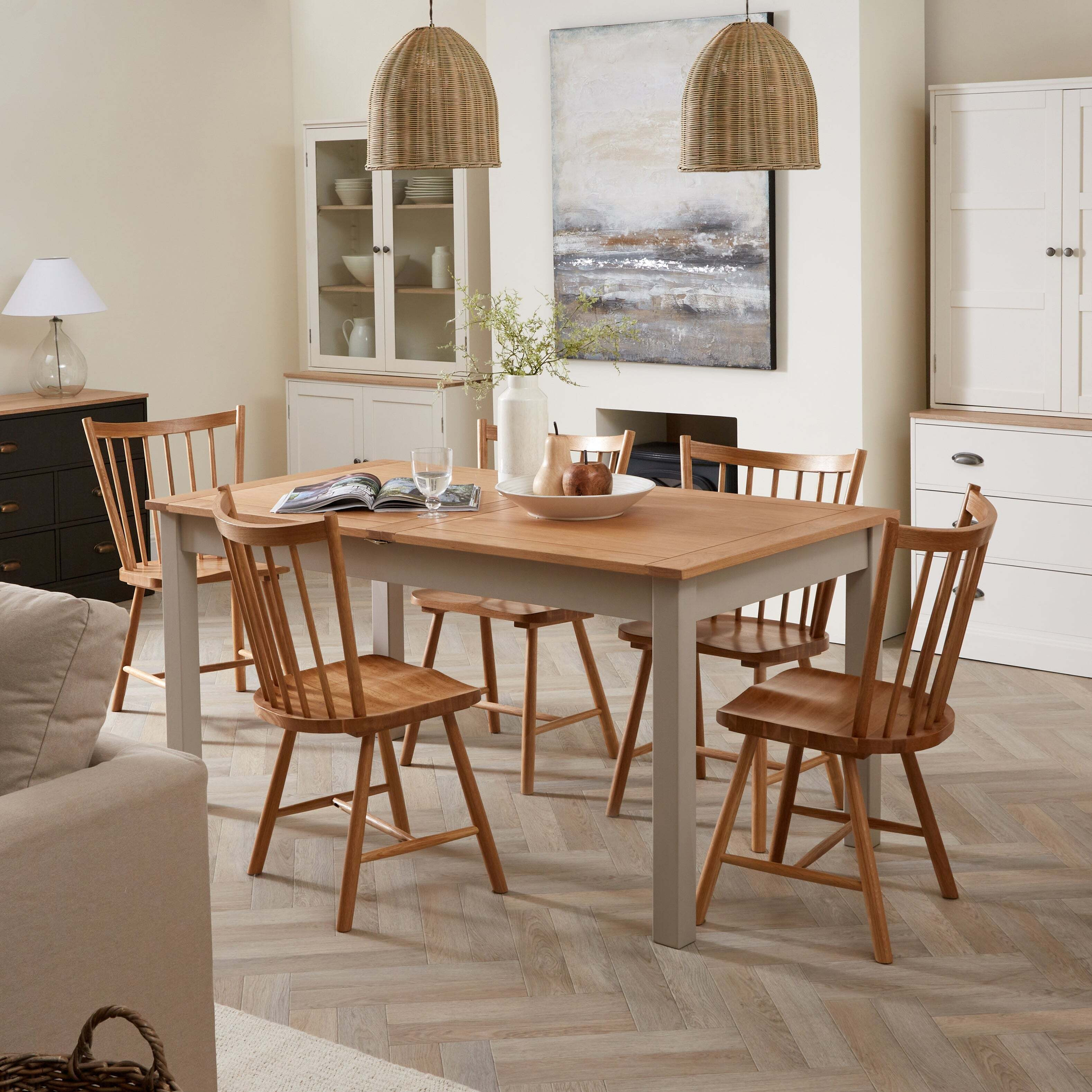 Clifford Extendable Dining Table with 4 Loxwood Chairs Loxwood Oak by ...