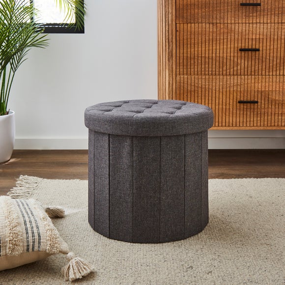 Round Storage Ottoman by Dunelm | ufurnish.com