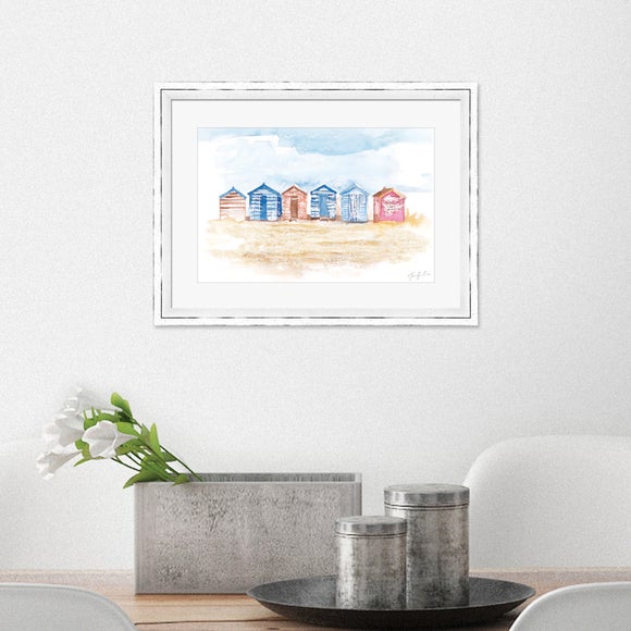 The Art Group Beach Huts Framed Print by Dunelm | ufurnish.com