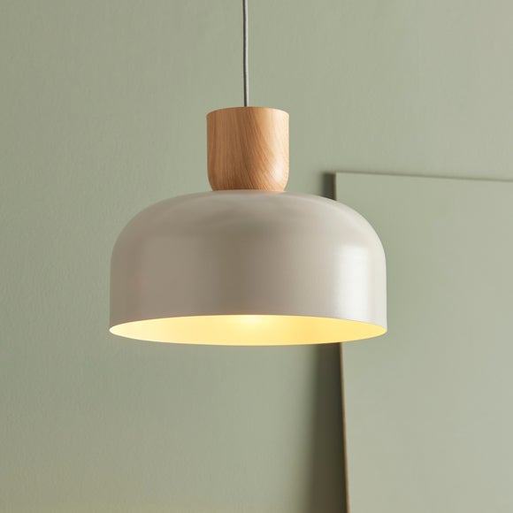 Copenhagen Curved Wood and Metal Easy Fit Pendant Shade by Dunelm ...