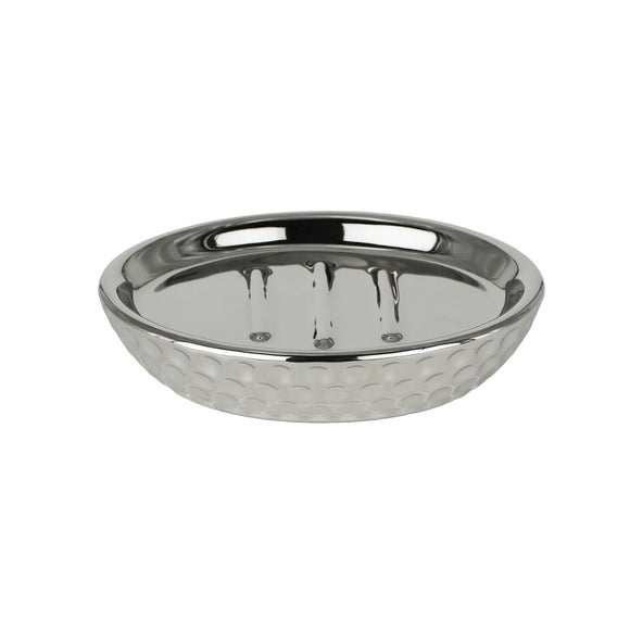 Silver Hammered Soap Dish by Dunelm | ufurnish.com