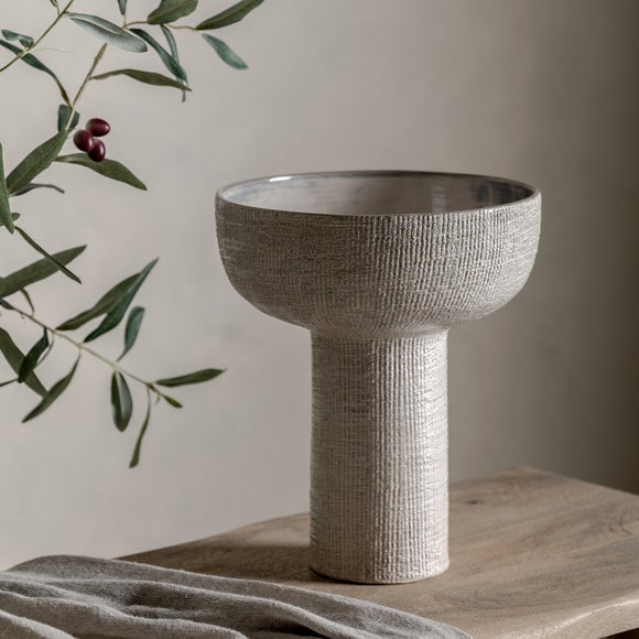 Nyla Bowl Shaped Stoneware Vase, Medium by Dunelm | ufurnish.com