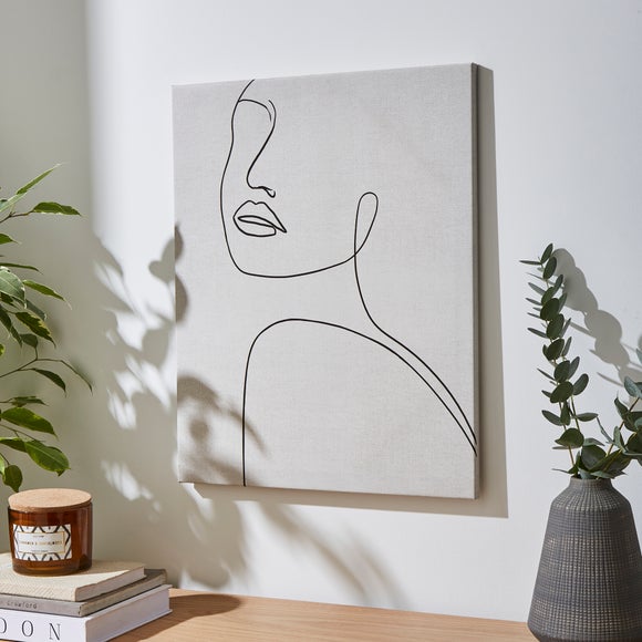 Face Line Drawing Canvas by Dunelm | ufurnish.com