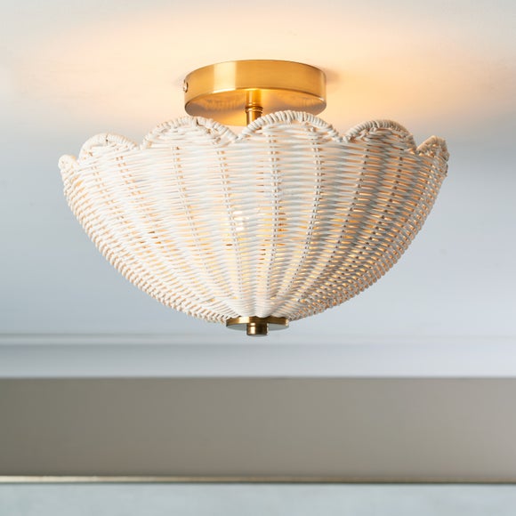 Amaria Uplighter Flush Ceiling Light by Dunelm | ufurnish.com