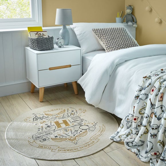 Harry Potter Hogwarts Cotton Round Rug by Dunelm | ufurnish.com