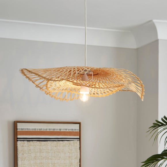 Bamboo Wave 2 Tier Easy Fit Pendant Shade by Dunelm | ufurnish.com