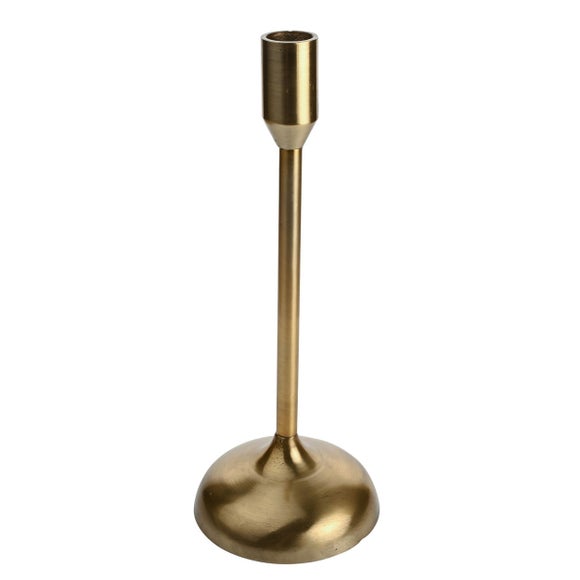 Hestia Gold Metal Candlestick Holder by Dunelm | ufurnish.com