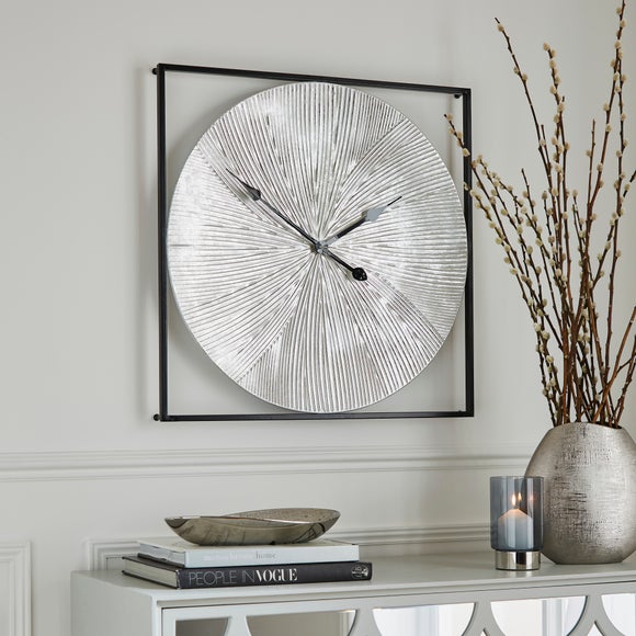 Luxe Ribbed Metal Wall Clock by Dunelm | ufurnish.com