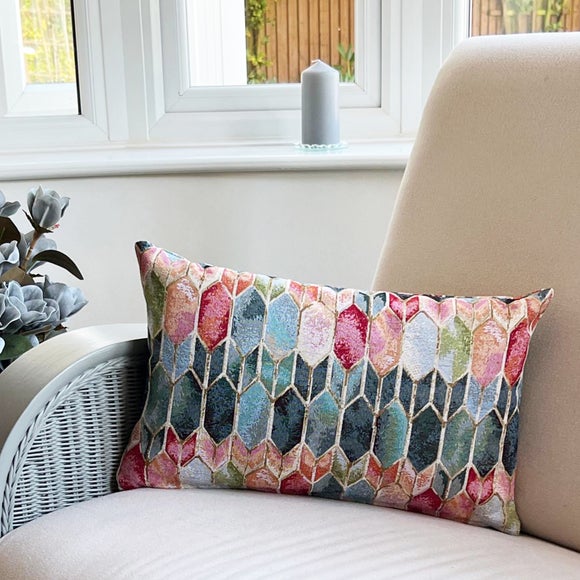 Daro Tapestry Mullion Rectangular Cushion by Dunelm | ufurnish.com