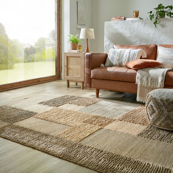 Jute Braided Patchwork Rug by Dunelm | ufurnish.com