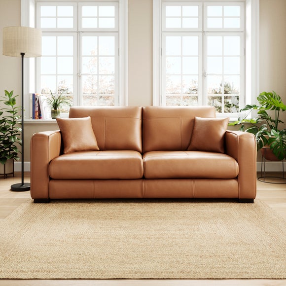Carson Classic Leather 3 Seater Sofa by Dunelm | ufurnish.com