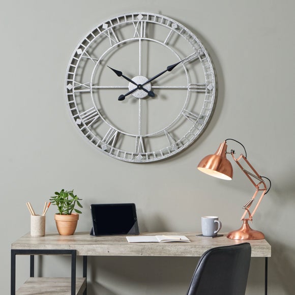 Antique Metal Skeleton Wall Clock by Dunelm | ufurnish.com