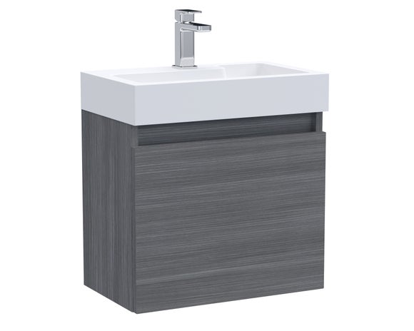 Merit Slimline 1 Door Wall Mounted Vanity Unit with Basin by Dunelm ...