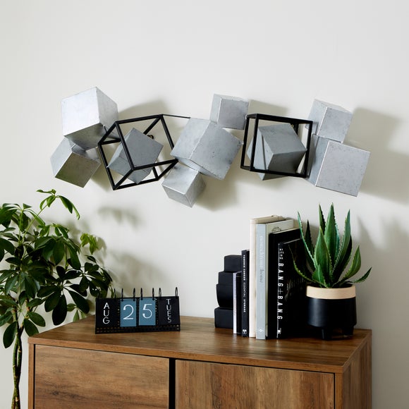3D Cubes Metal Wall Art by Dunelm | ufurnish.com