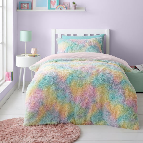 Catherine Lansfield Rainbow Cuddly Duvet Cover and Pillowcase Set by ...