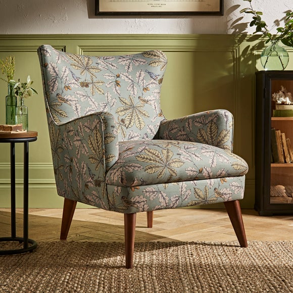 Marlow Wing Chair, Arboretum Print by Dunelm | ufurnish.com
