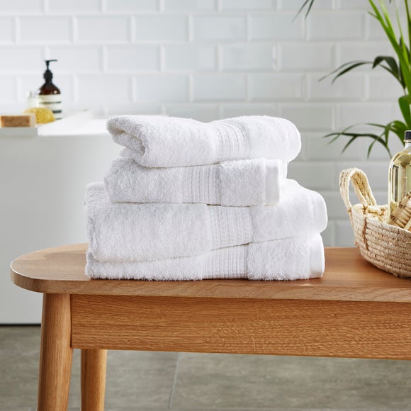 Set of 4 Geo Squares Cotton Towels by Dunelm | ufurnish.com