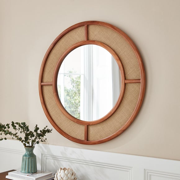 Churchgate Hessian Round Wall Mirror by Dunelm | ufurnish.com