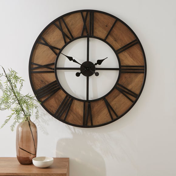 Fulton Industrial Skeleton Wall Clock by Dunelm | ufurnish.com