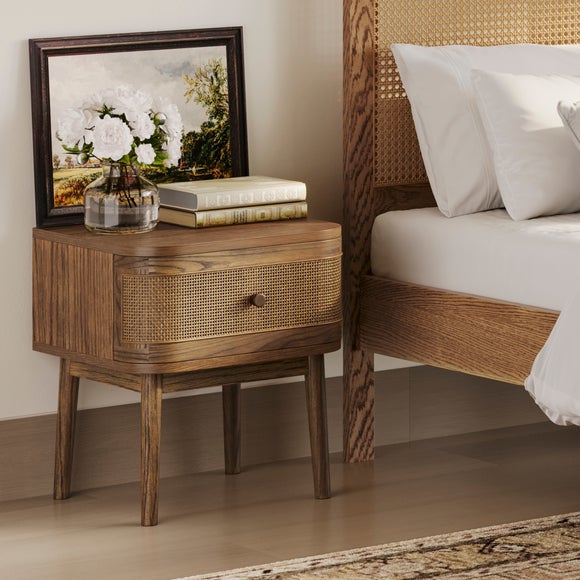 Return - Callie Bedside Table, Smoked by Dunelm | ufurnish.com