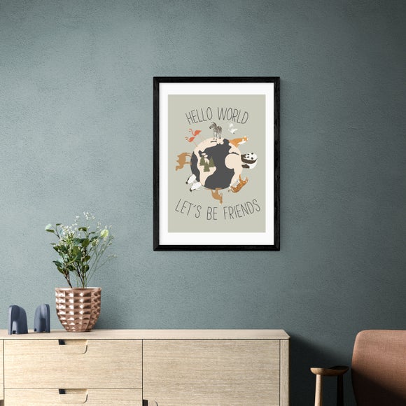 East End Prints Hello World Print by Mother & Sun Studio by Dunelm ...
