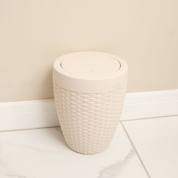 Addis Hessian Swing Lid Bathroom Bin by Dunelm | ufurnish.com