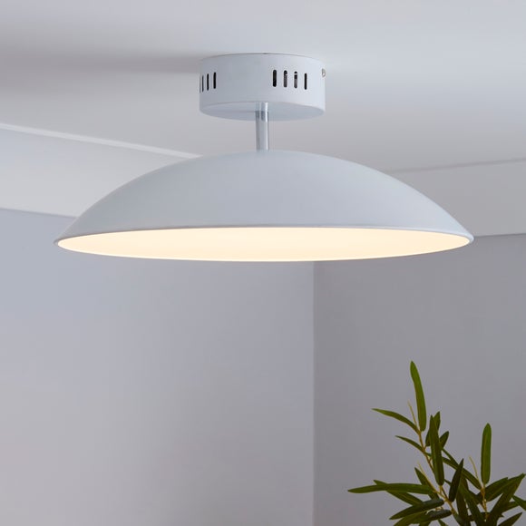 Usk White LED Semi Flush Ceiling Light by Dunelm | ufurnish.com
