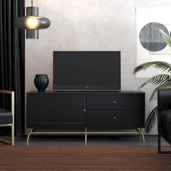 "Cosmo Living Nova TV Unit, Black for TVs up to 67""" by Dunelm ...