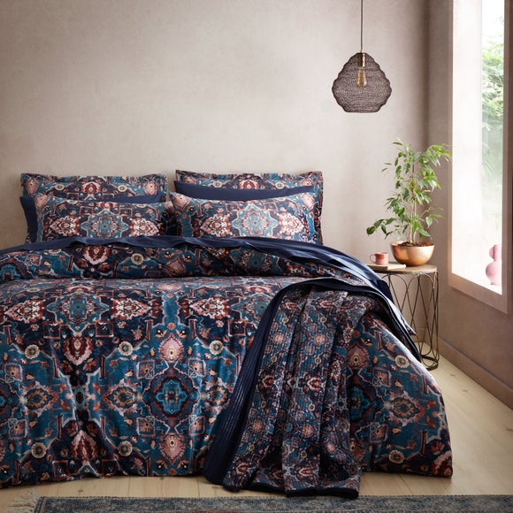 Soukara Dream Navy Bedspread by Dunelm | uFurnish.com