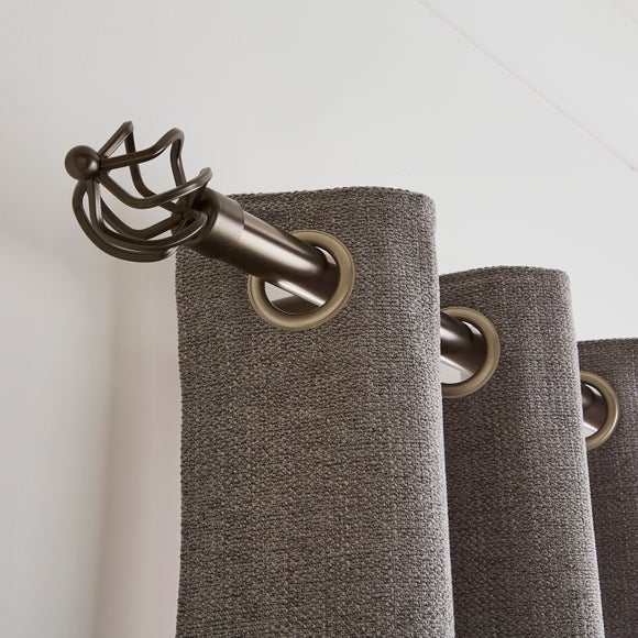 Caged Ball Extendable Metal Eyelet Curtain Pole by Dunelm | ufurnish.com