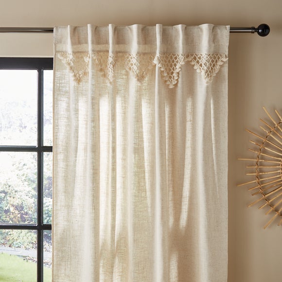Macrame Border Hidden Tab Top Voile Panel by Dunelm | ufurnish.com