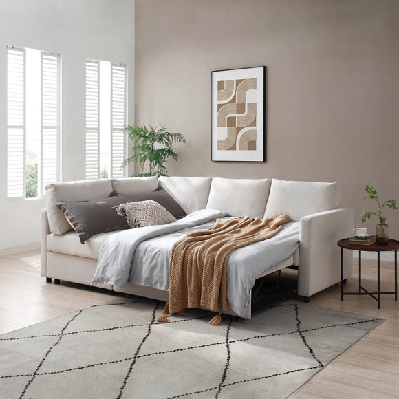 Miller Corner Double Sofa Bed, Chenille by Dunelm | ufurnish.com