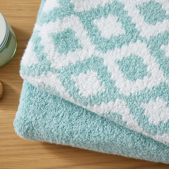 Set of 2 Geometric Bath Sheets by Dunelm | ufurnish.com