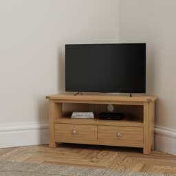 Bromley Corner TV Unit Oak for TVs up to 40 by Dunelm ufurnish