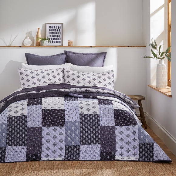 Global Block Print Quilted Bedspread by Dunelm | ufurnish.com