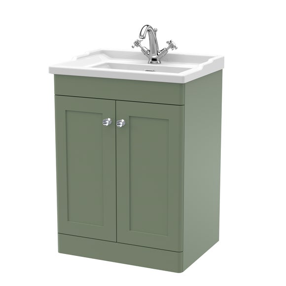 Classique Floor Standing 2 Door Vanity Unit with Ceramic Basin by ...