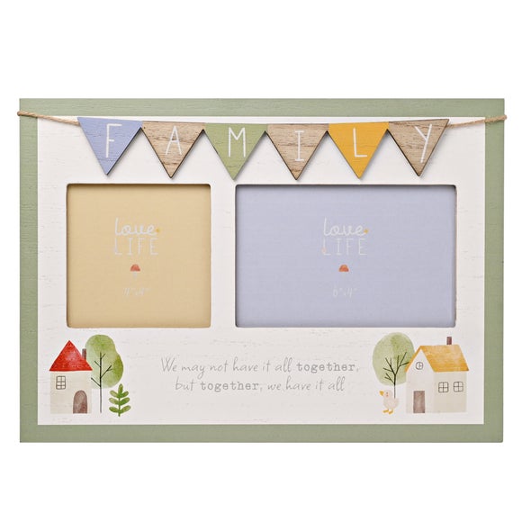 Family Bunting Collage Double Photo Frame by Dunelm | ufurnish.com