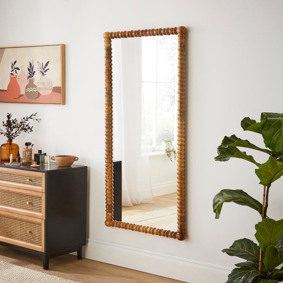 Turned Mango Wood Rectangle Full Length Wall Mirror by Dunelm ...