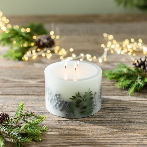 Inclusion Festive Garland Candle by Dunelm | ufurnish.com