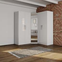 Corner wardrobe with mirror store
