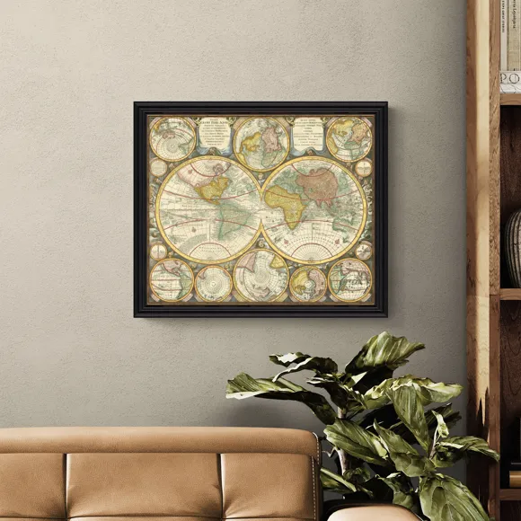 Antique World Globes Framed Print by Dunelm | ufurnish.com