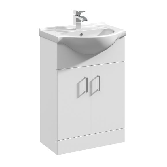 Mayford 2 Door Vanity Unit with Round Basin by Dunelm | ufurnish.com