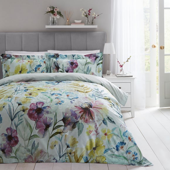 Dorma Florian Reversible 100% Cotton Duvet Cover and Pillowcase Set by Dunelm | ufurnish.com