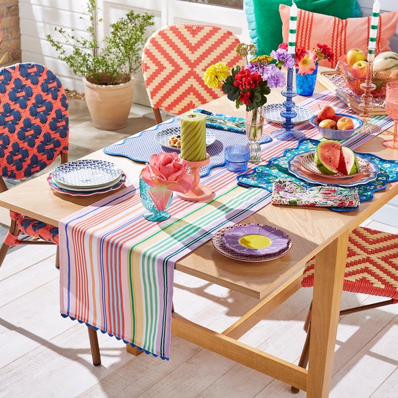 Sophie Robinson Rock Candy Stripe Table Runner by Dunelm | ufurnish.com