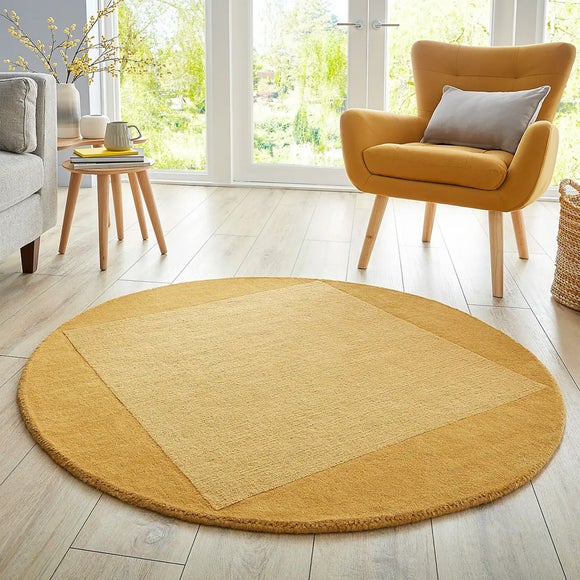 Boston Wool Border Round Rug by Dunelm | ufurnish.com