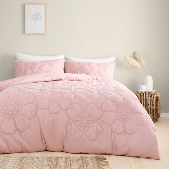 Hansley Floral Quilted Duvet Cover and Pillowcase Set by Dunelm ...